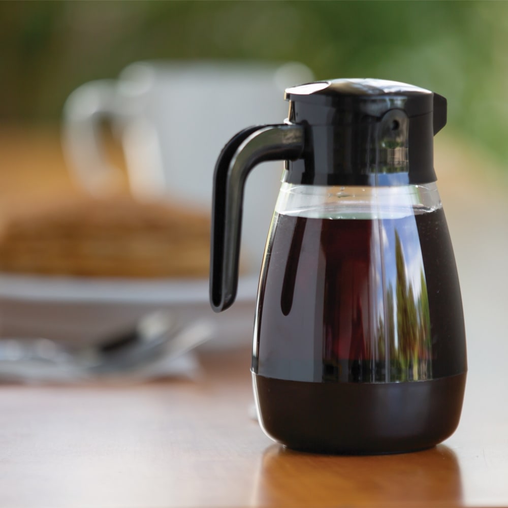 Service Ideas SY916BL 16 oz Dripless Syrup Dispenser w/ Locking Lid, Black
