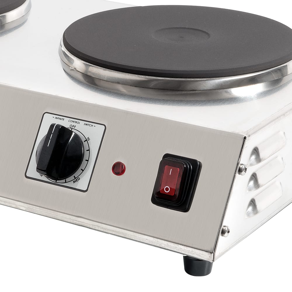 Cadco CDR-2C 21 1/4" Electric Hot Plate w/ (2) Burners & Infinite ...