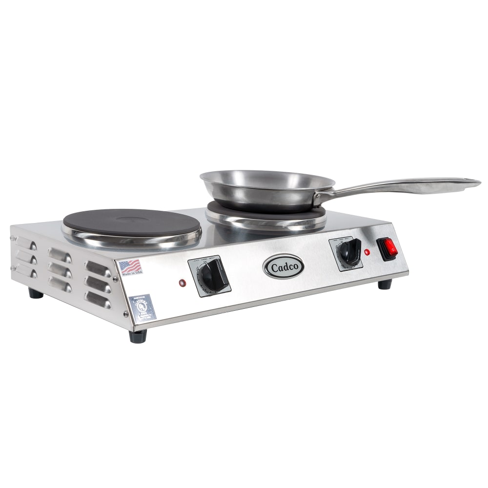 Cadco CDR-2C 21 1/4" Electric Hot Plate w/ (2) Burners & Infinite ...