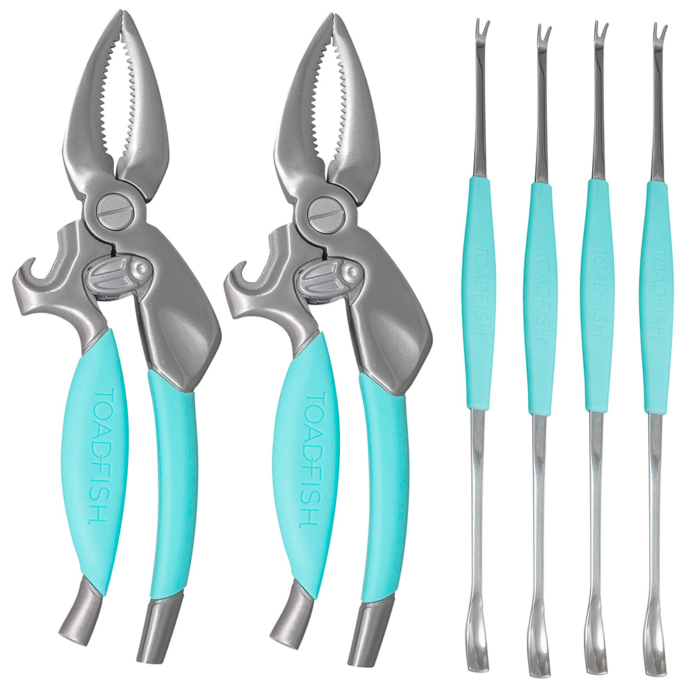 Toadfish TFCRABLOBSET Crab & Lobster Tool Set - (2) Shell Cutters & (4 ...