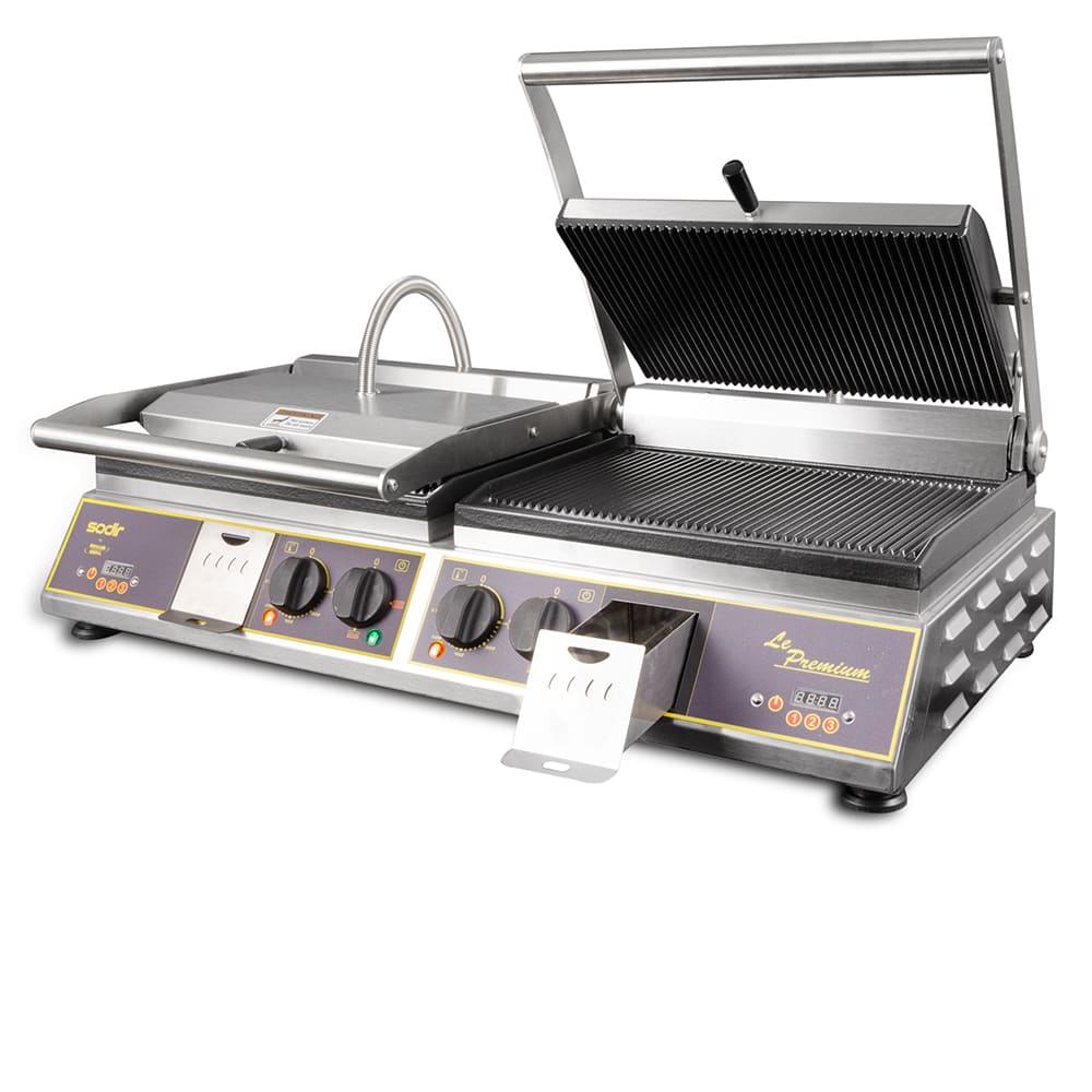Equipex DIABLO PREMIUM Double Commercial Panini Press w/ Cast Iron ...