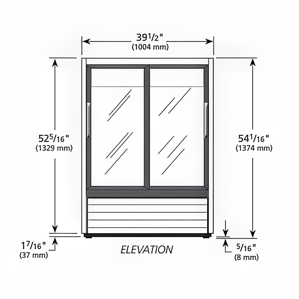 True GDM-33CPT-54-LD 40" Two Section Pass Thrue Glass Door Merchandiser ...