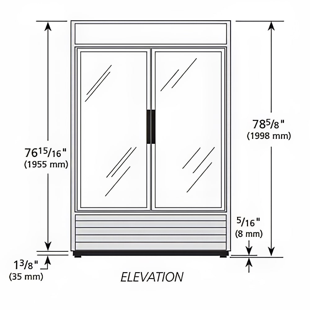 True GDM-49FC-HC~TSL01 2 Section Floral Cooler w/ Swinging Door - Black ...