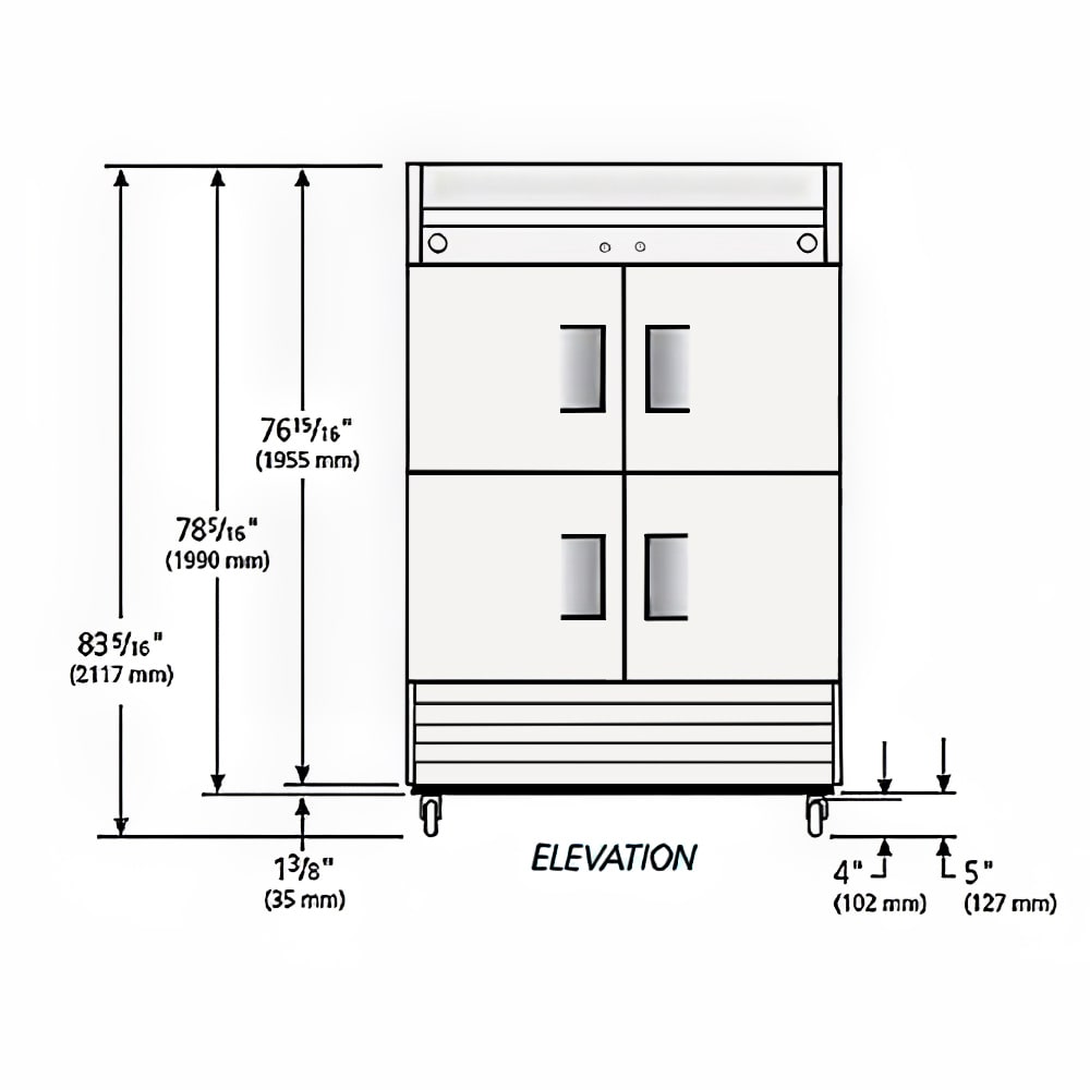 True T-49DT-4 54" Two Section Commercial Refrigerator Freezer - Solid ...