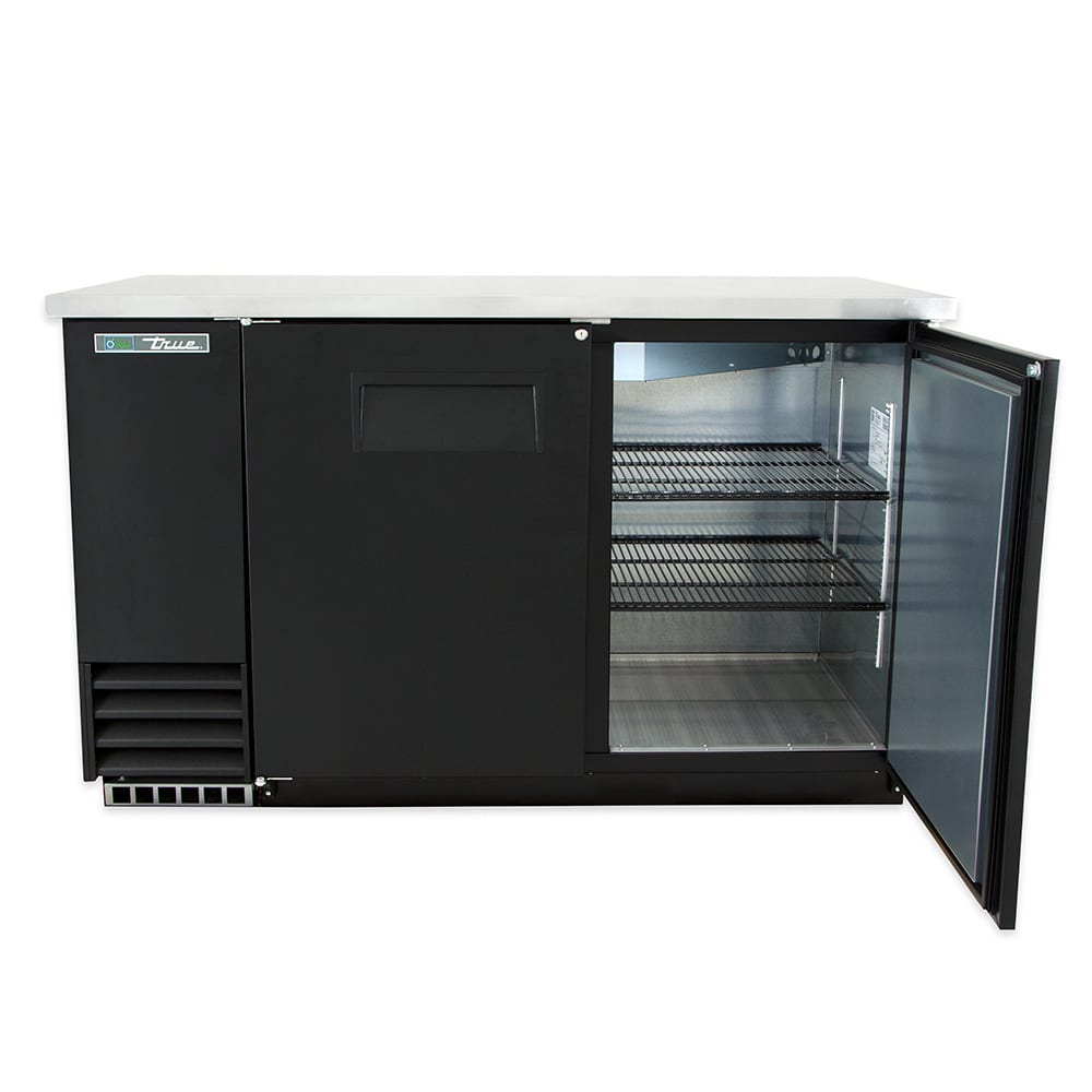 True TBB-2-HC 58 7/8" Bar Refrigerator - 2 Swinging Solid Doors, Black ...