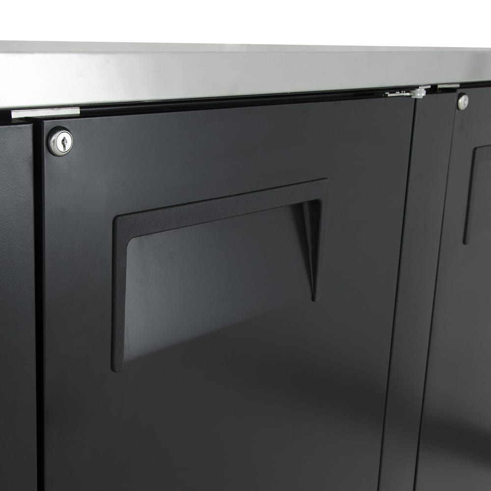 True TBB-4-HC 90 3/8" Bar Refrigerator - 3 Swinging Solid Doors, Black ...