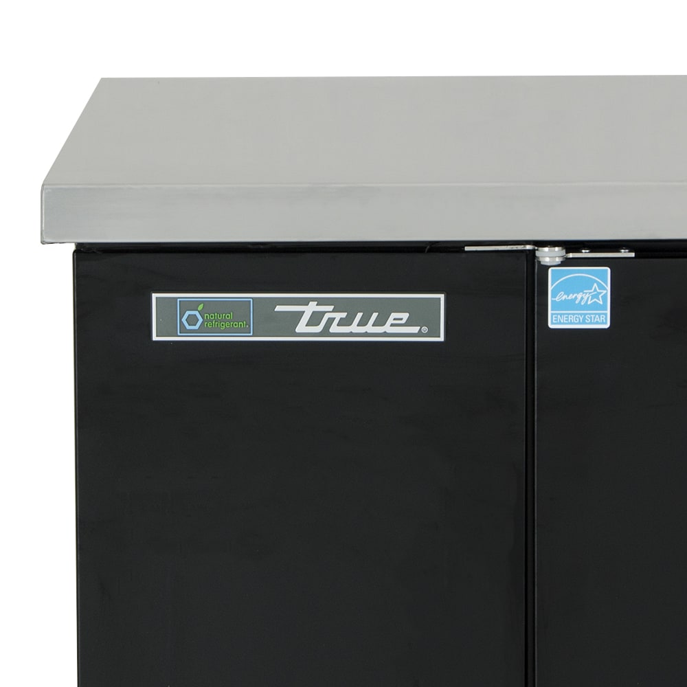 True TBB-4-HC 90 3/8" Bar Refrigerator - 3 Swinging Solid Doors, Black ...