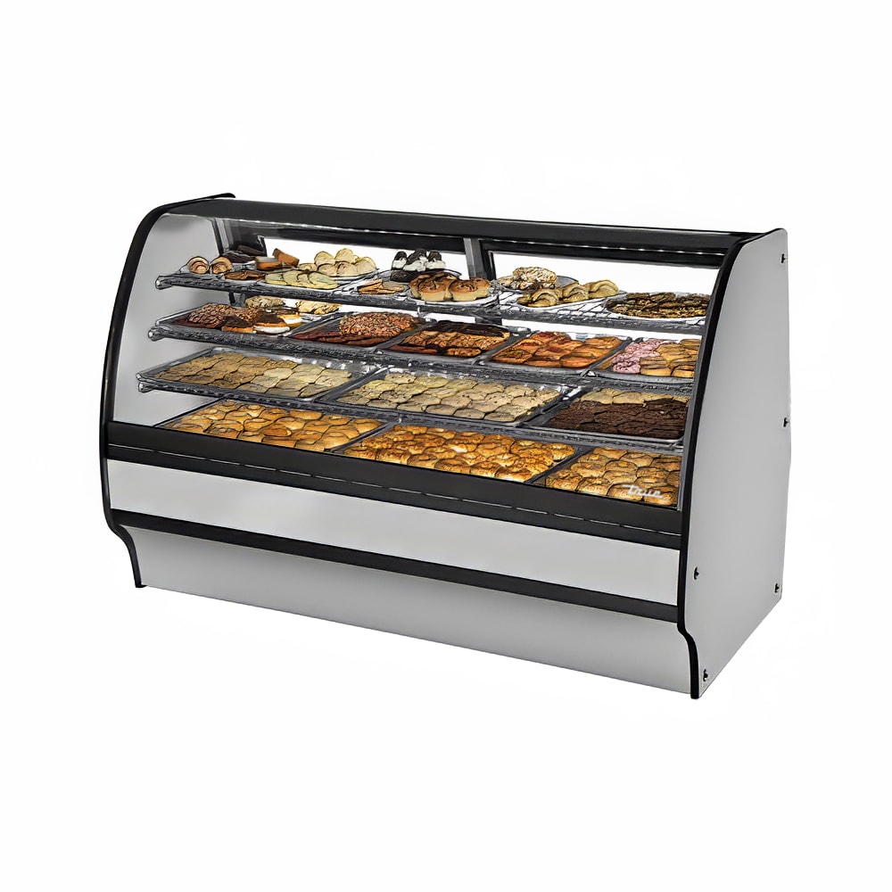 True TGM-DC-77-SC/SC-S-S 77 1/4" Full Service Dry Bakery Case w/ Curved ...