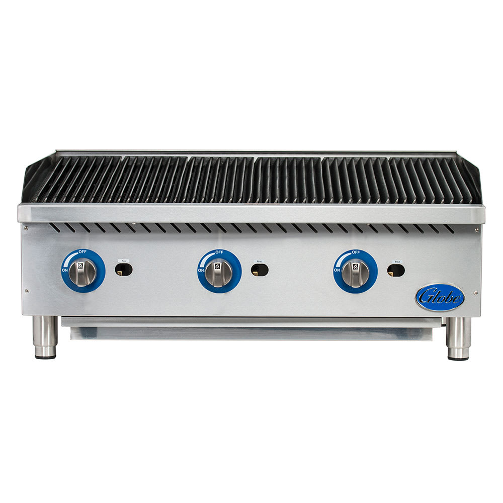 Globe GCB36G-RK 36" Countertop Gas Charbroiler w/ Reversible Grates ...