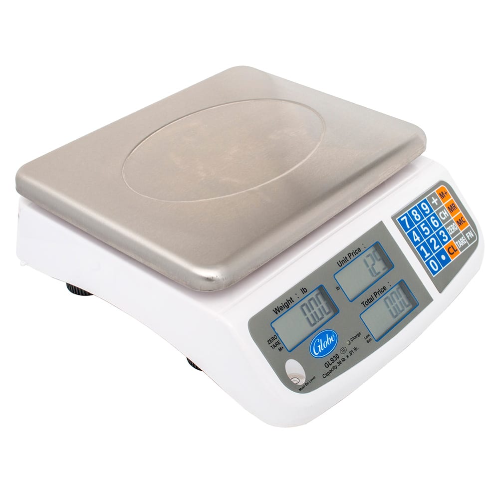 Globe GLS30 30 lb Price Computing Scale w/ LCD Display - Rechargeable ...