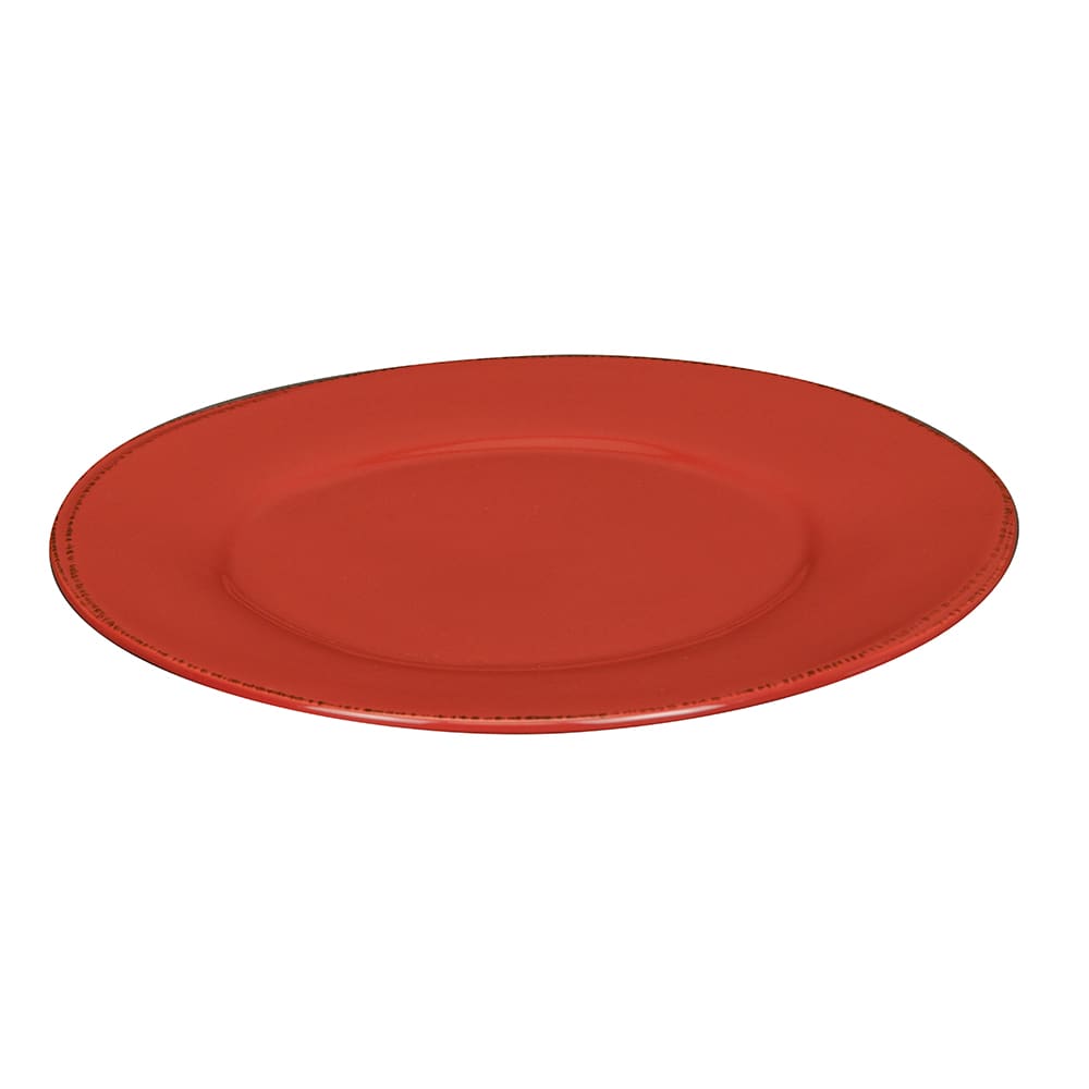 Libbey FH-504R 12" Round Farmhouse Plate - Porcelain, Barn Red
