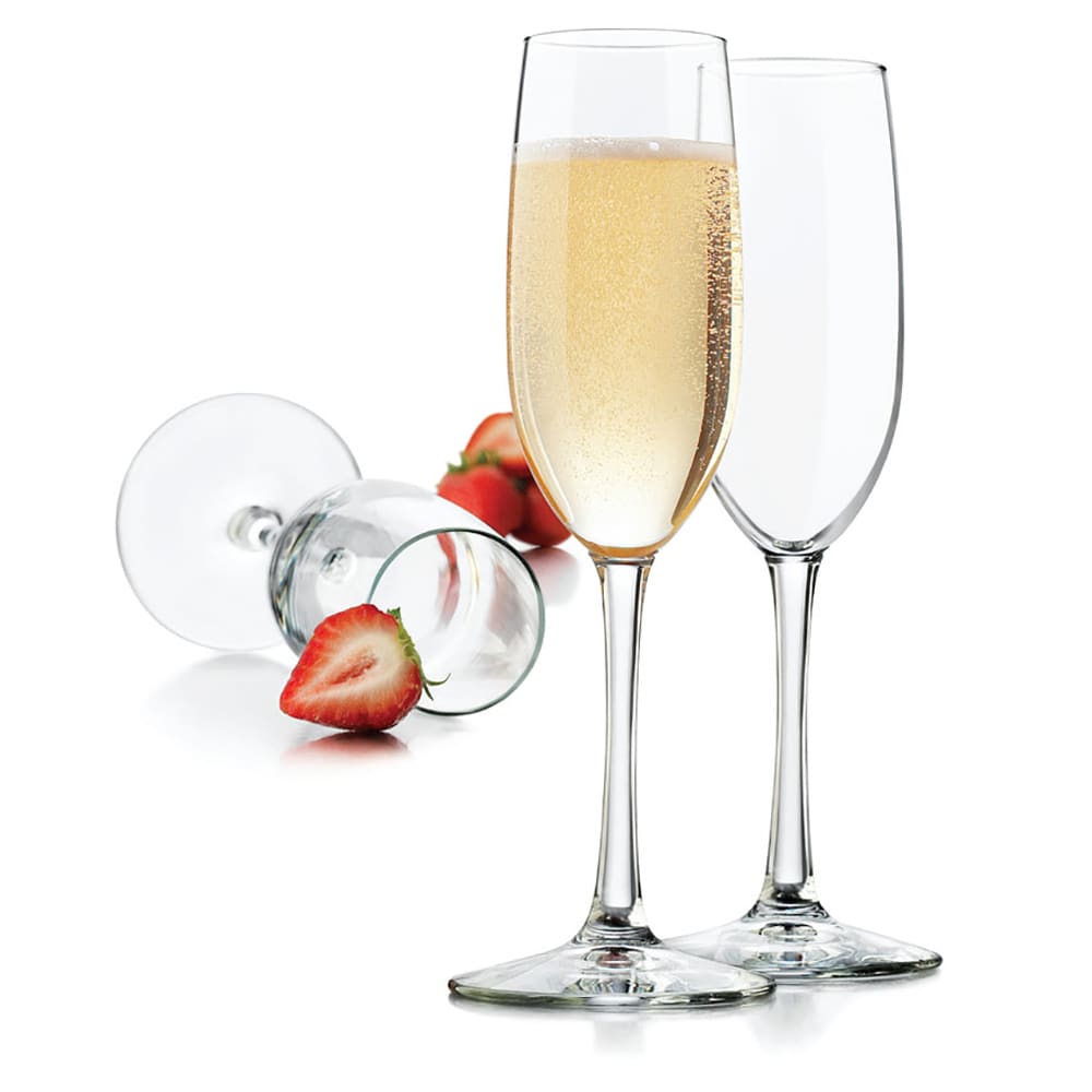 Libbey 7500 8 oz Vina Flute Glass - Safedge Rim and Foot Guarantee