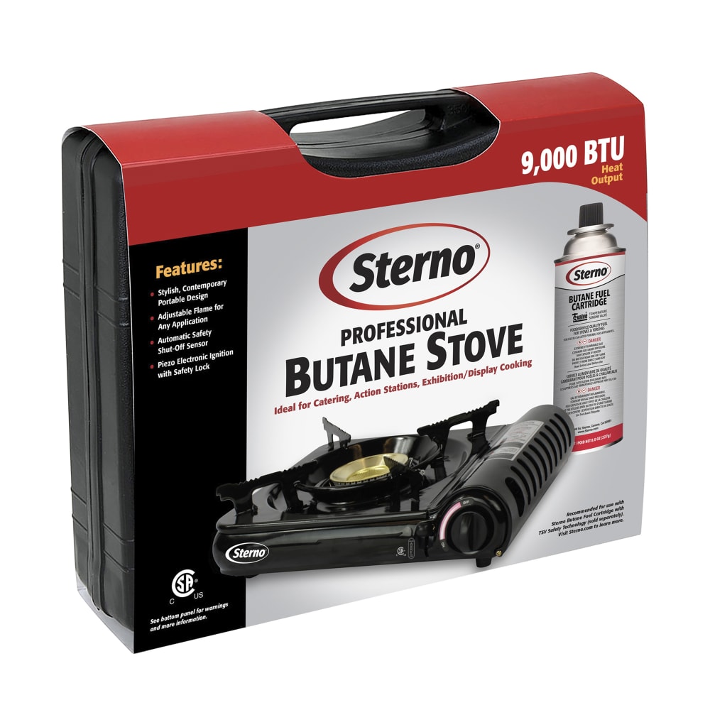 Sterno 50180 Professional Butane Stove w/ Adjustable Flame & Carrying ...