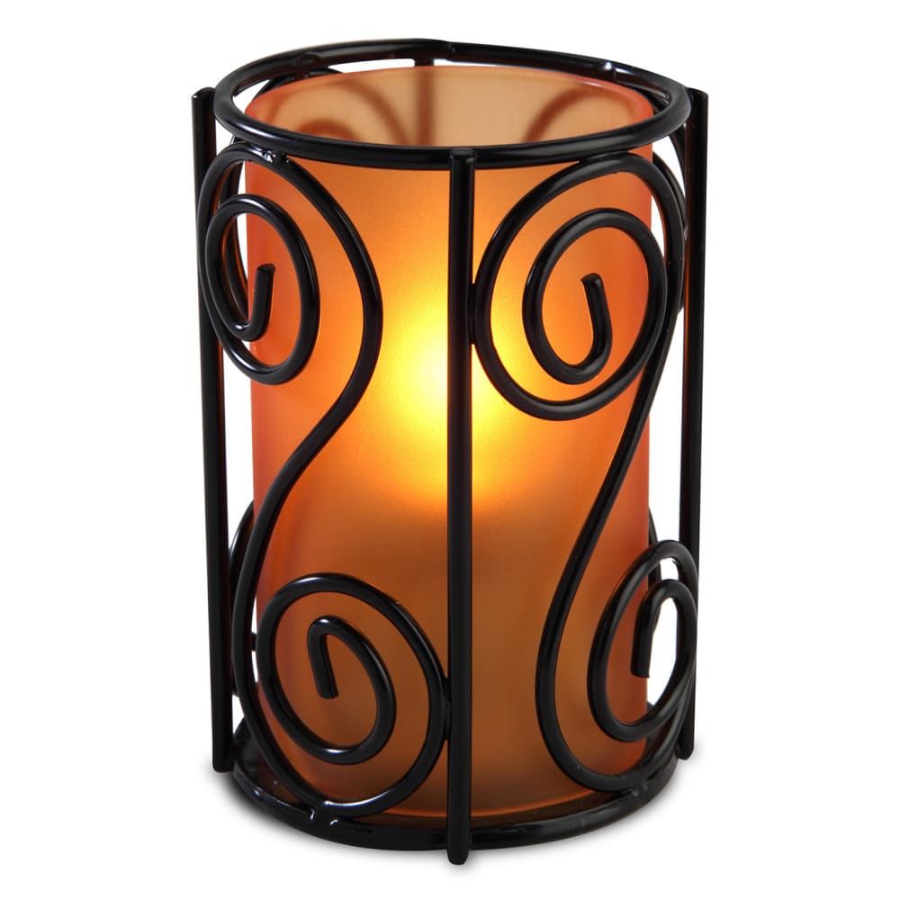 Sterno 80496 Swirl Candle Lamp - 2 7/8"D x 4"H, Orange Frost Glass ...
