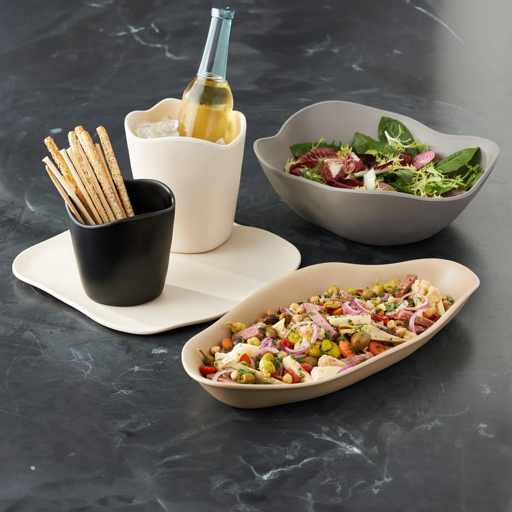 Steelite 7006DD002 3 qt Melamine Salad Dressing Crock, Marisol Driftwood