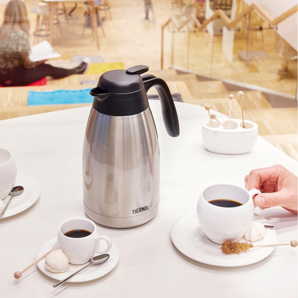 Thermos FN357 34 oz Push Button Vacuum Thermal Carafe - Stainless Steel ...