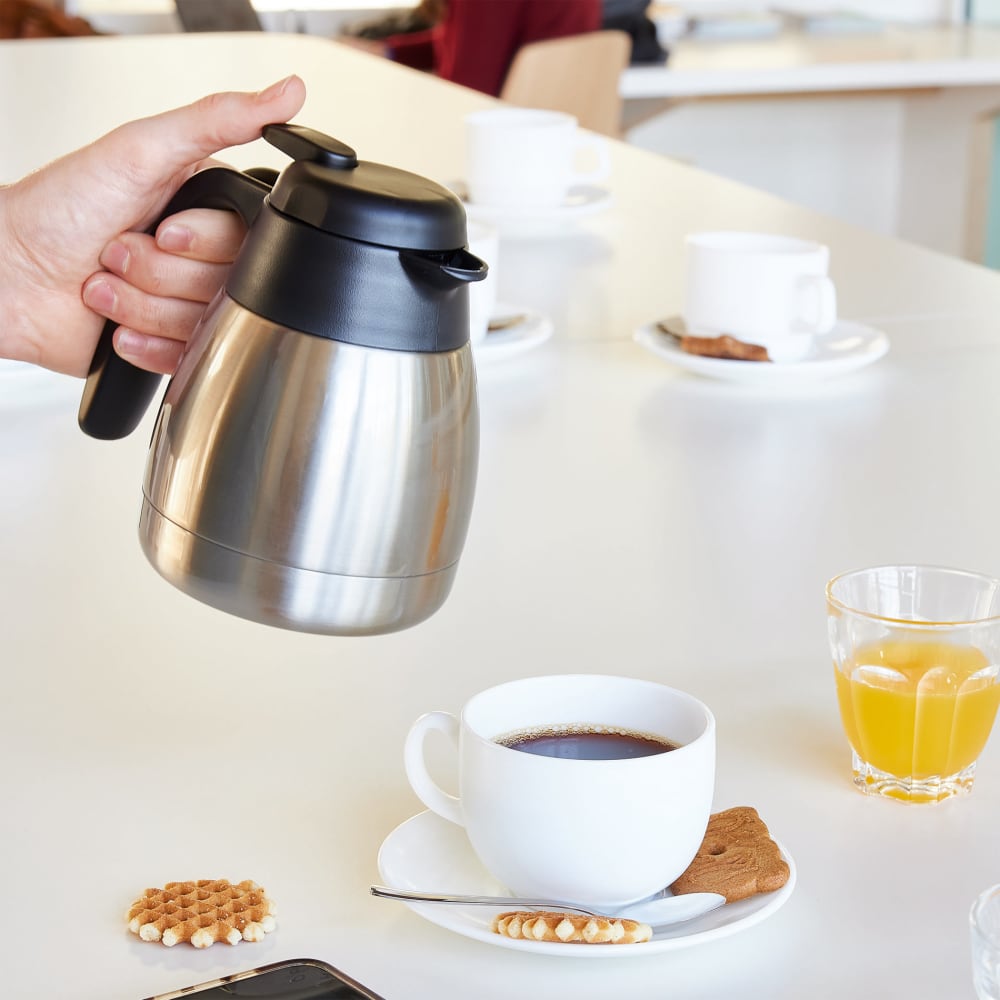 Thermos FN369 20 oz Push Button Vacuum Carafe - Insulated, Stainless Steel