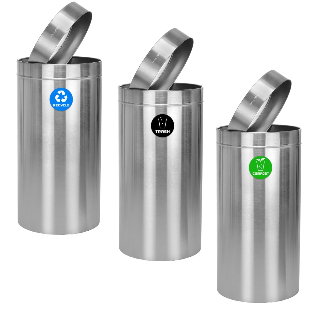 Alpine Industries ALP475-27-R-T-CO 81 gal Multiple Material Recycle Bin ...