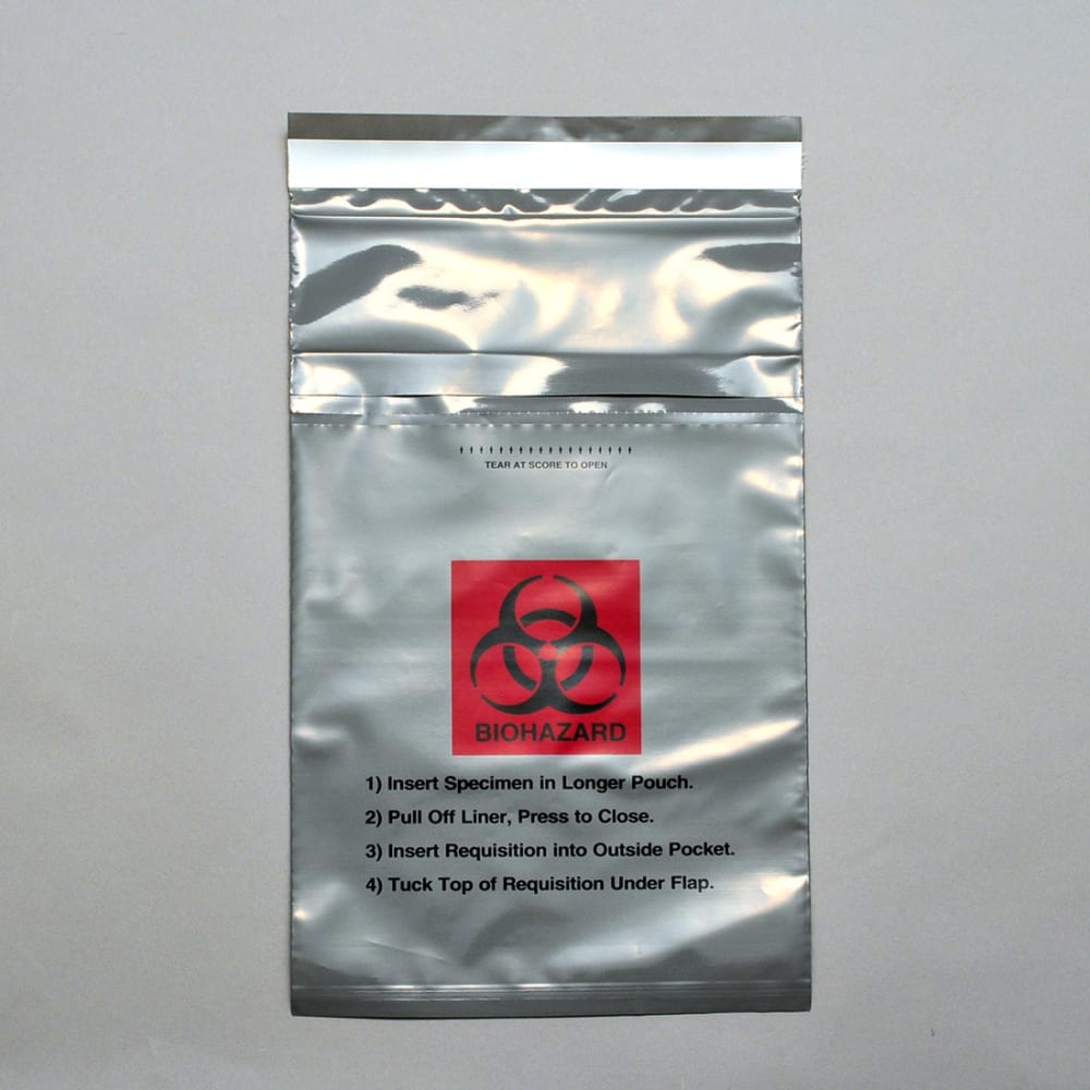 LK Packaging LAB20610C Lab-Loc® Reclosable 3-Wall Specimen Bags - 6" x ...