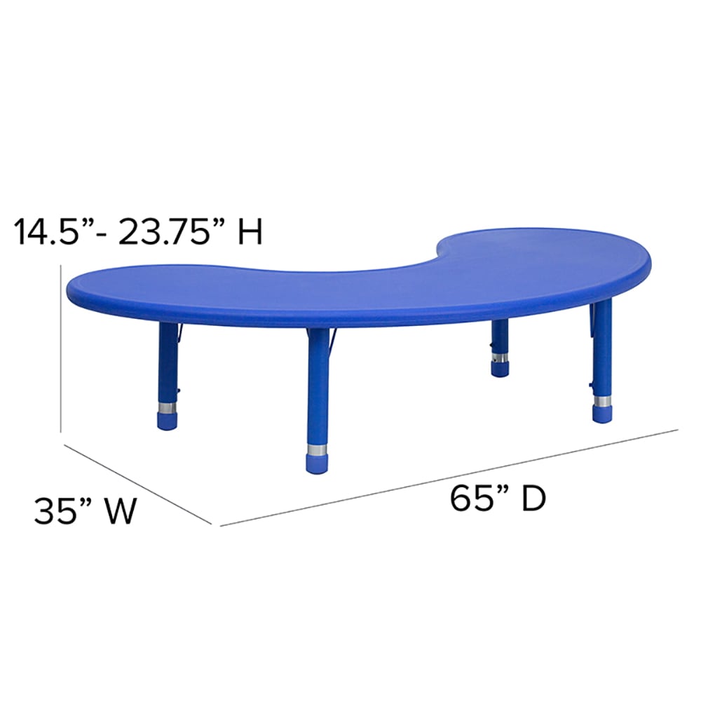 Flash Furniture YU-YCX-004-2-MOON-TBL-BLUE-GG Half Moon Preschool ...