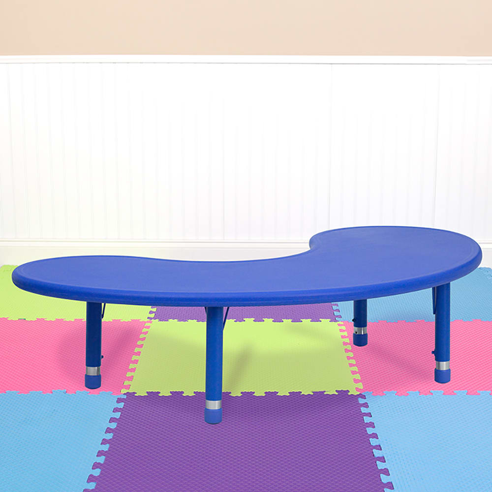 Flash Furniture YU-YCX-004-2-MOON-TBL-BLUE-GG Half Moon Preschool ...