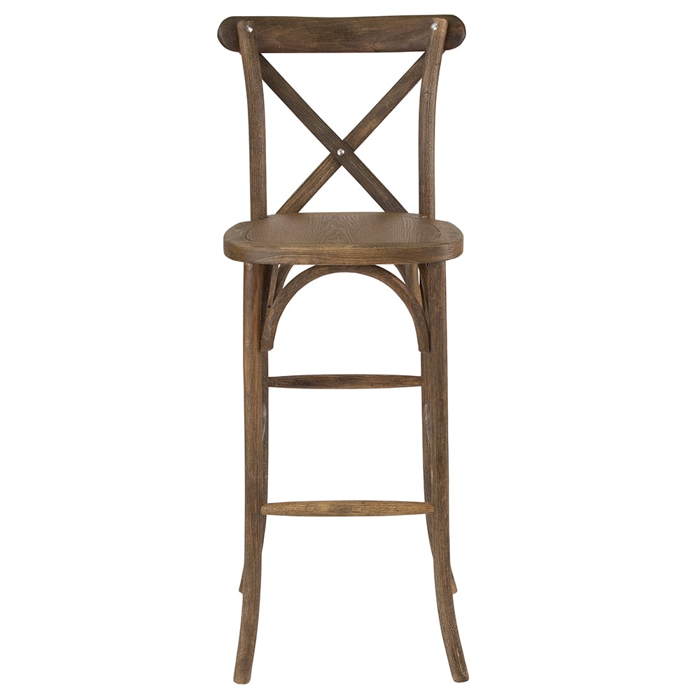 Flash Furniture XA-X-BAR-GO-GG Stacking Bar Stool w/ Cross Back & Wood ...