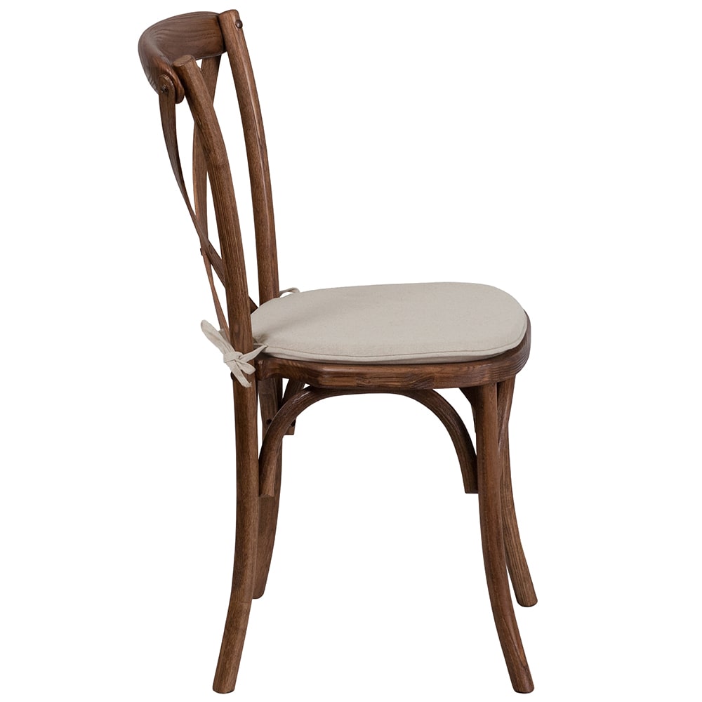 Flash Furniture XU-X-PEC-NTC-GG Stacking Chair w/ Cross Back & Natural ...