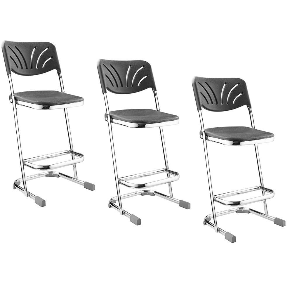 National Public Seating 6624B Elephant Z Stool w/ Black Plastic Back ...