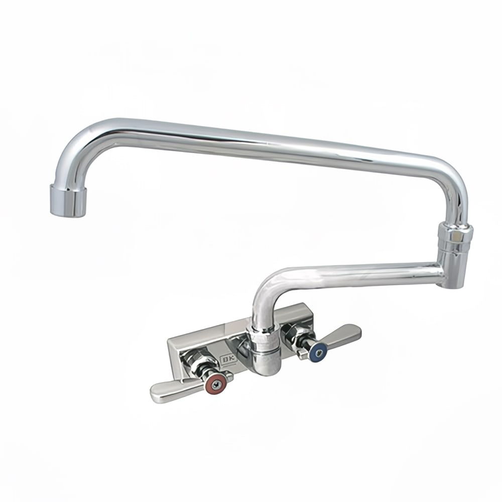 BK Resources EVO-4SM-18 Splash Mount Faucet w/ 18" Double Jointed Swing ...