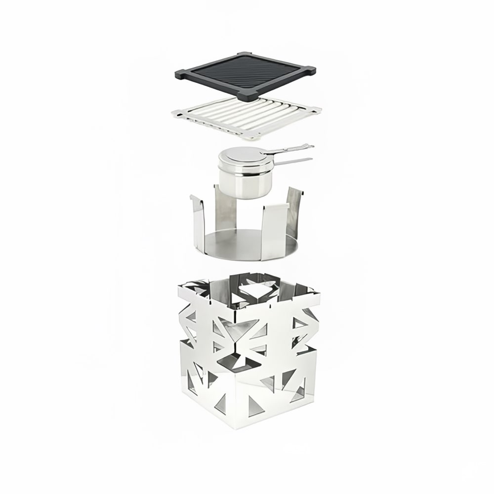 Eastern Tabletop 1742 8" Square Lexus Riser w/ Sterno Holder - 10"H ...