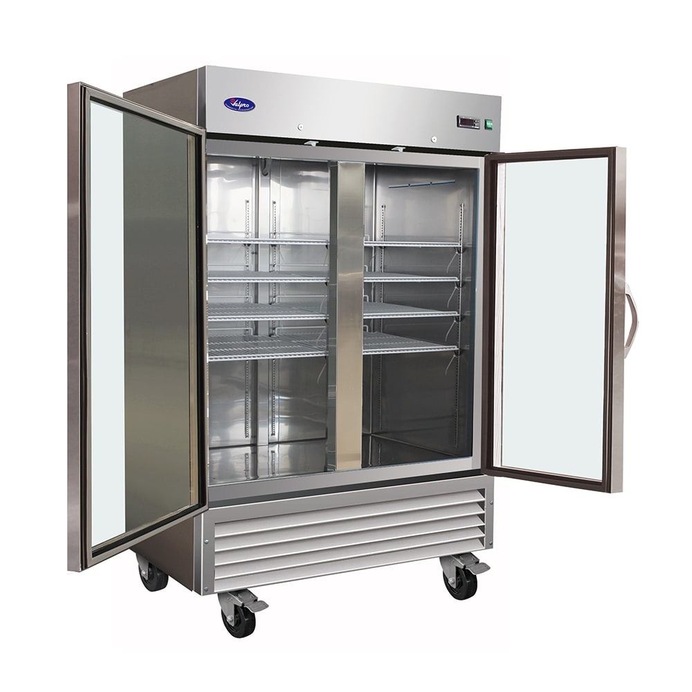 Valpro VP2FG-HC 54" Two Section Reach In Freezer - (2) Glass Doors, 115v