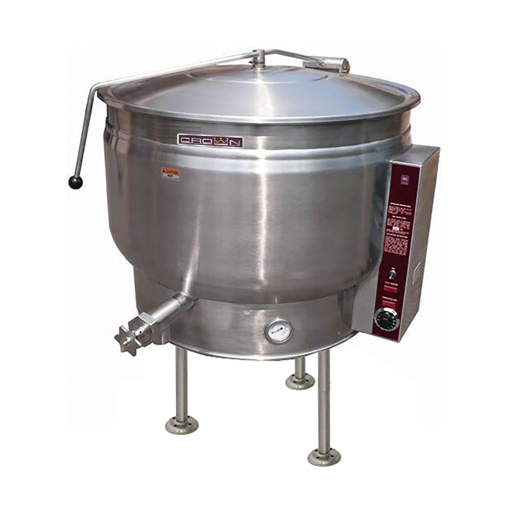 Crown Steam EL-40F 40 gal. Steam Kettle - Stationary, Full Jacket, 208v/3ph