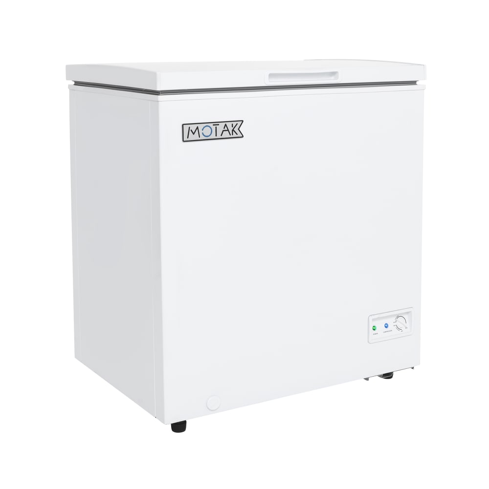 MoTak MCF-10 44" Mobile Chest Freezer w/ Wire Storage Basket - White, 115v