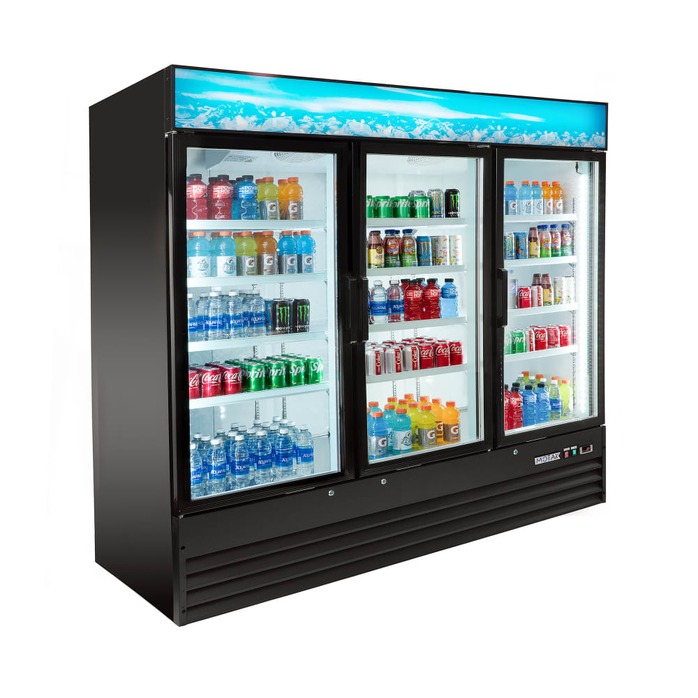 MoTak MGD-3DR-80-X 78 3/8" Three Section Glass Door Merchandiser - (2 ...
