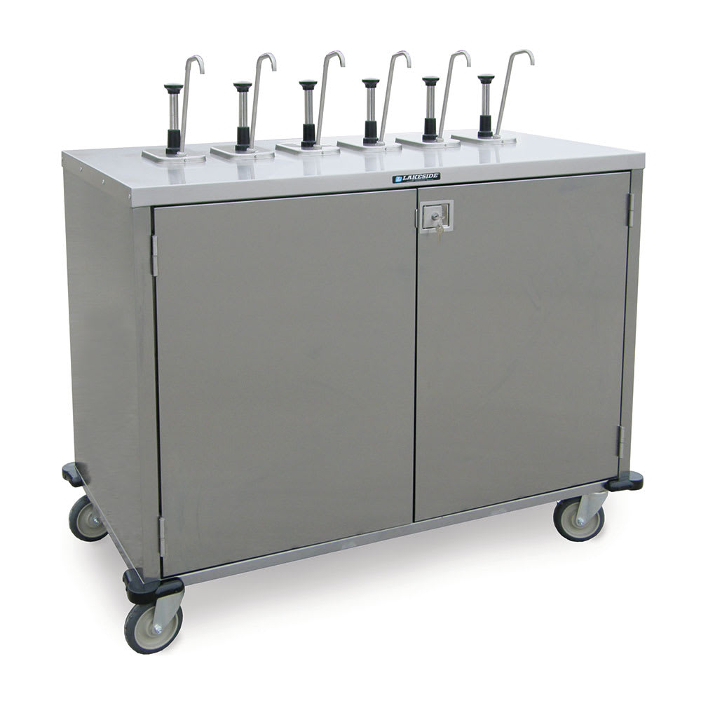 Lakeside 70271 Pump Style Condiment Dispenser Cart w/ (12) Pumps, (12 ...