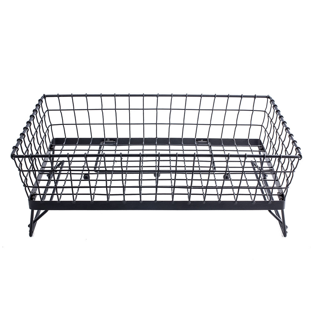 Tablecraft GMT21125 Full-Size Adjustable Wire Serving Basket, 21" x 12" x 5", Black