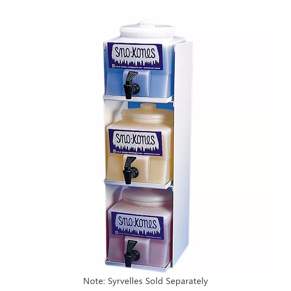Gold Medal 1067 Vertical Dispense Rack w/ 3 Syrvelles Capacity, Brushed ...