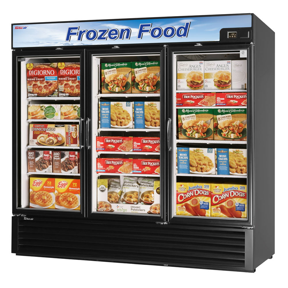 Turbo Air TGF-72FB-N 81 7/8" Three Section Display Freezer w/ Swing ...