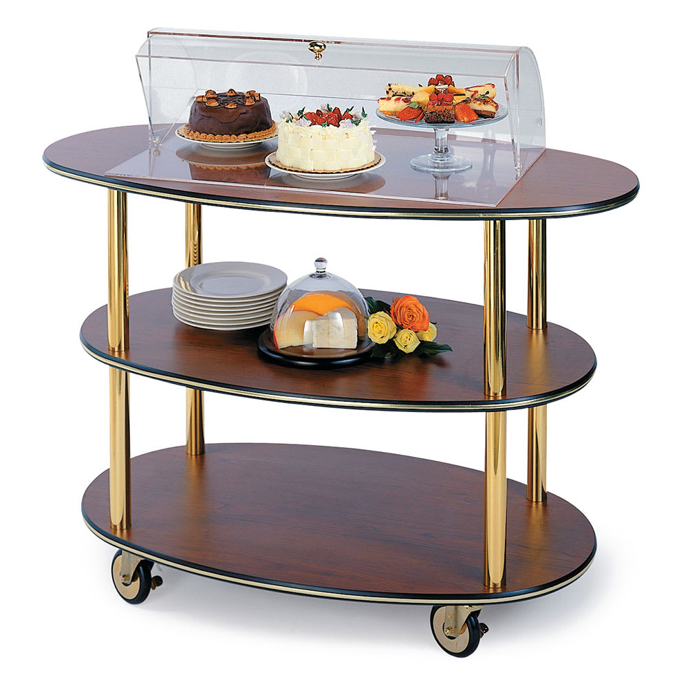 Geneva Oval Dessert Cart w/ Domed Design - Mahogany (36303)