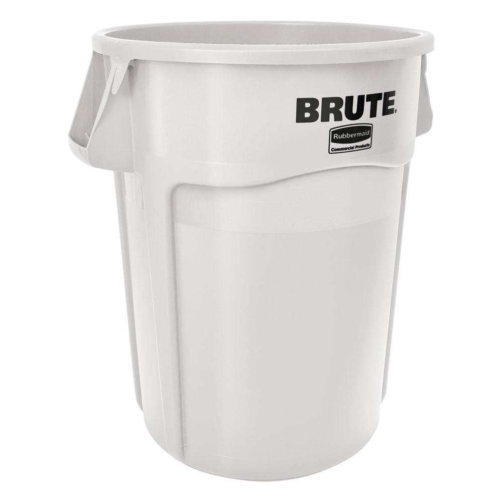 Rubbermaid FG264300WHT 44 gallon Brute Trash Can - Plastic, Round