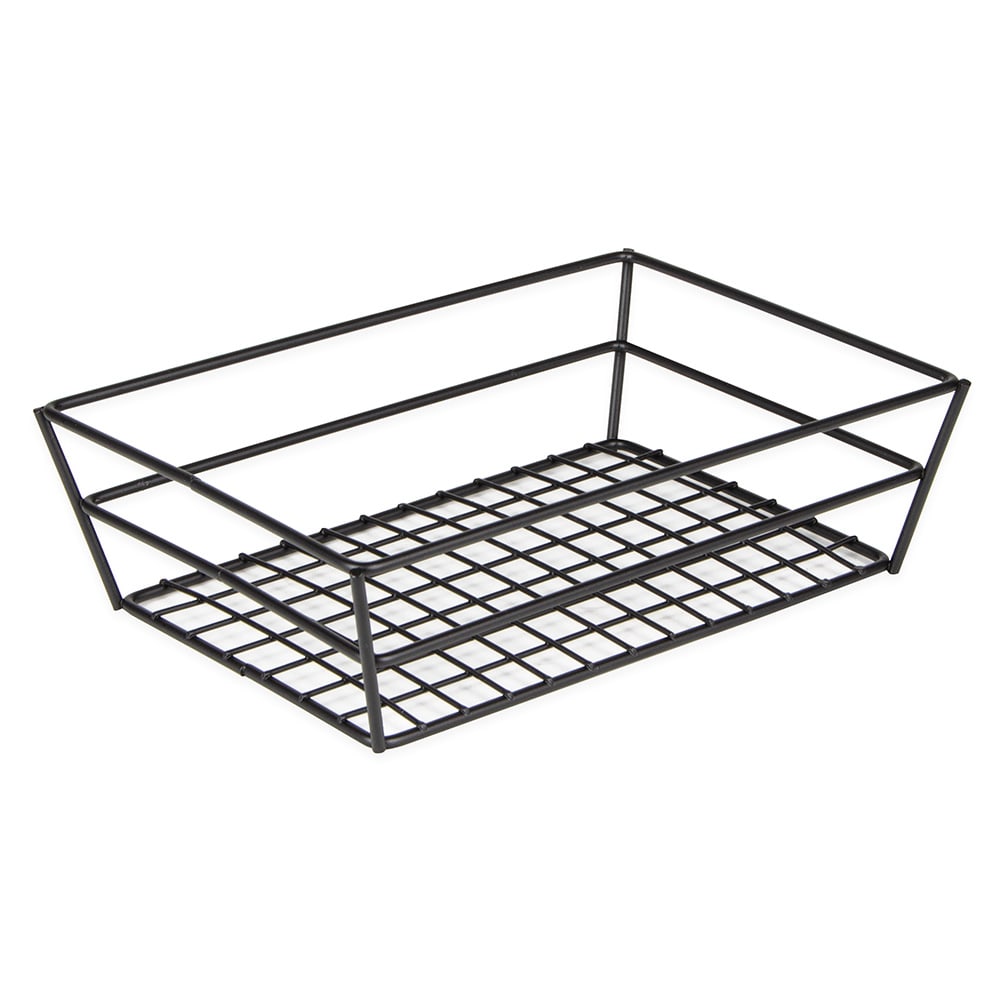American Metalcraft RMB95B Rectangular Basket w/ Grid Bottom, Black