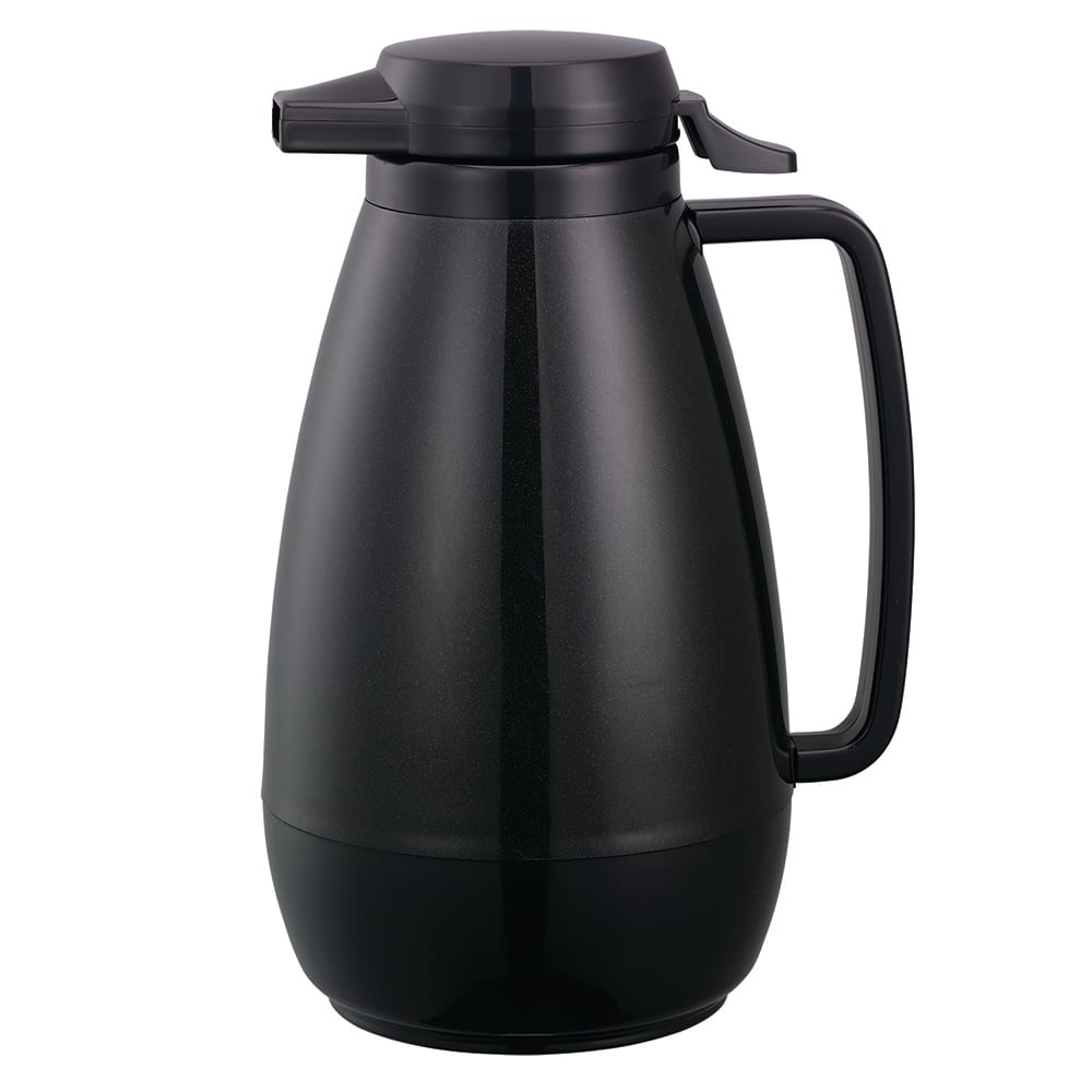 Service Ideas 1 liter Coffee Server w/ Push-Button Lid, Black (PB101BL)