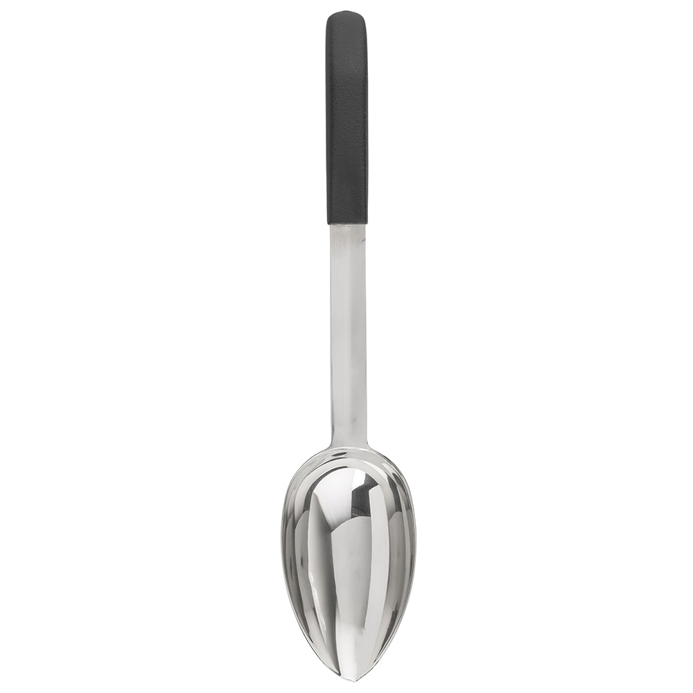 Tablecraft AM5343BK 4 oz Stainless Solid Serving Spoon w/ Black Handle