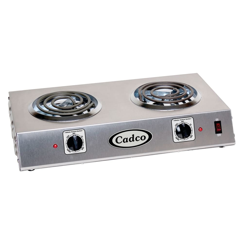 Cadco CDR-1T 21 1/4" Electric Hotplate w/ (2) Burners & Infinite ...
