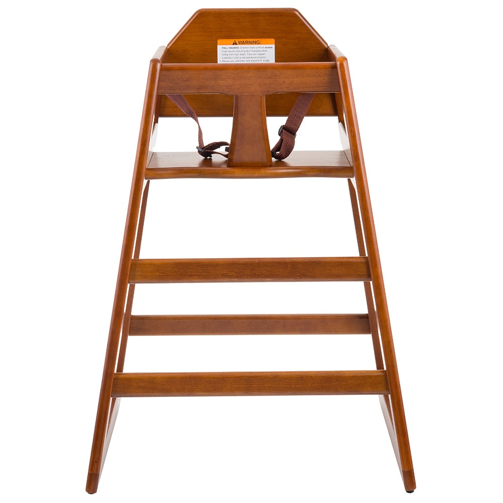 Tablecraft 6666163 29" Stackable Wood High Chair w/ Waist Strap ...