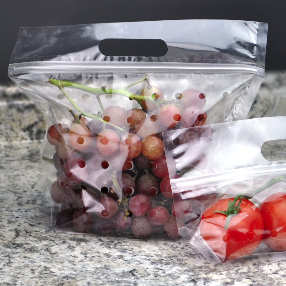 LK Packaging Bottom Gusset Vented Produce Pouch - 10" x 11", Poly ...