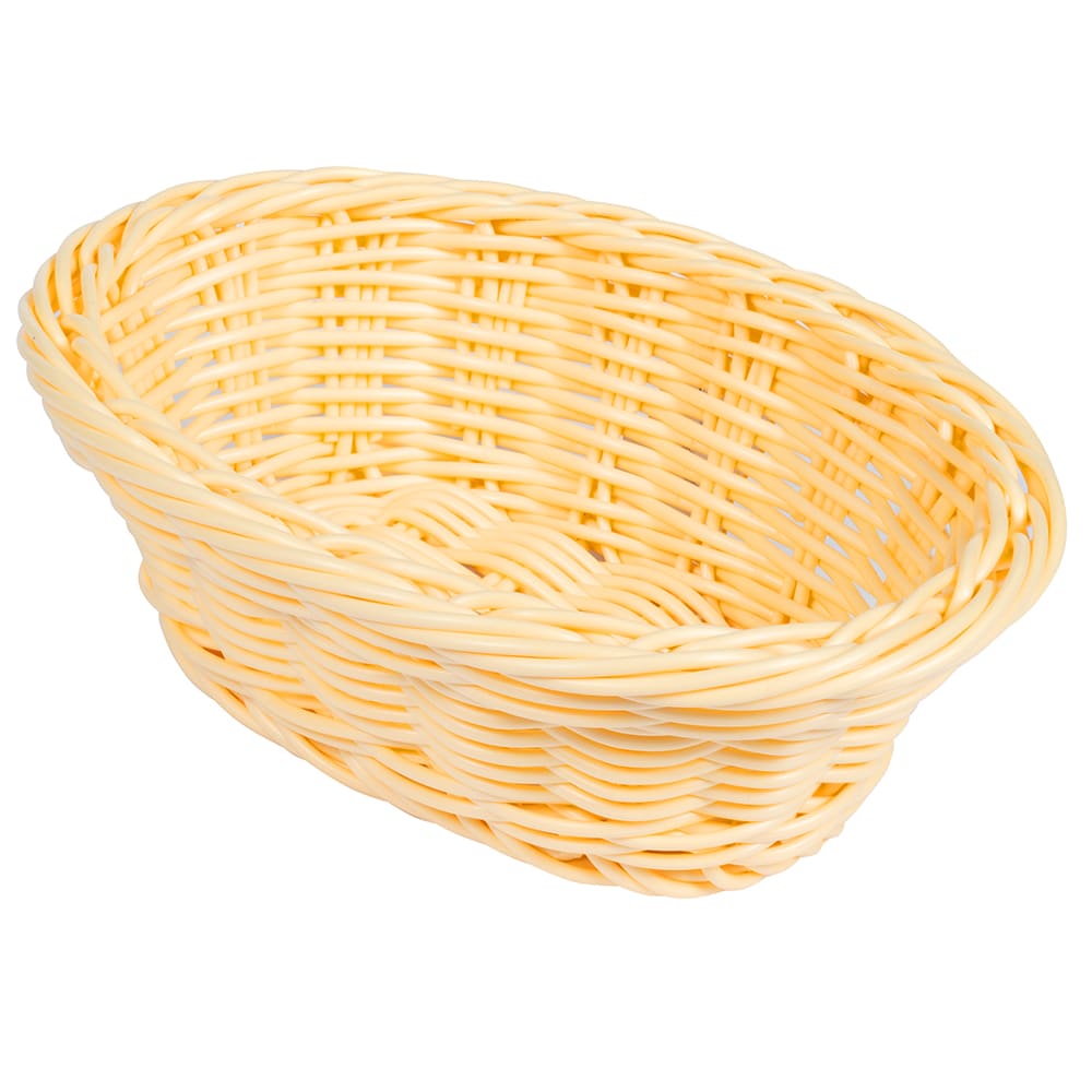 GET Oval Bread & Bun Basket, 9" x 6 3/4", Polypropylene, Natural (WB ...
