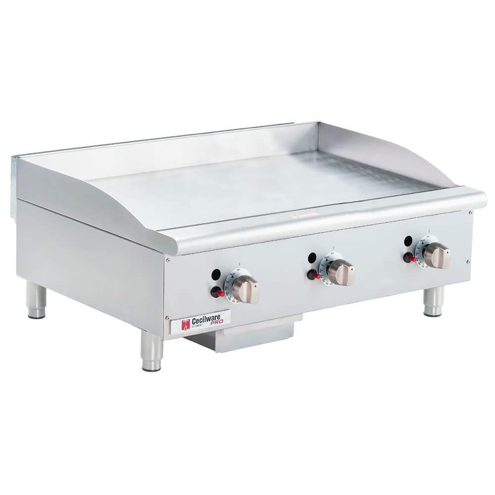 Cecilware Pro 36" Gas Griddle w/ Thermostatic Controls - 1" Steel Plate ...