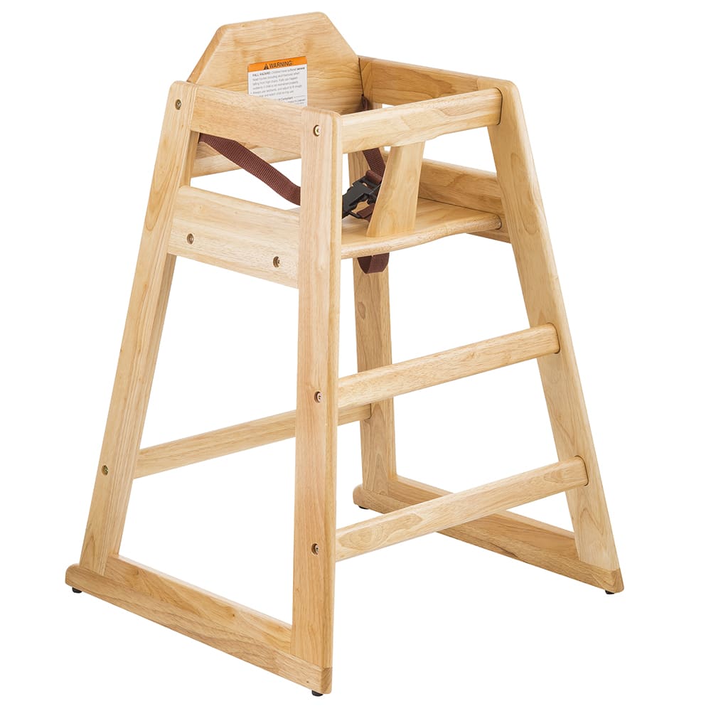 Tablecraft 6565104 29" Stackable Wood High Chair w/ Waist Strap ...