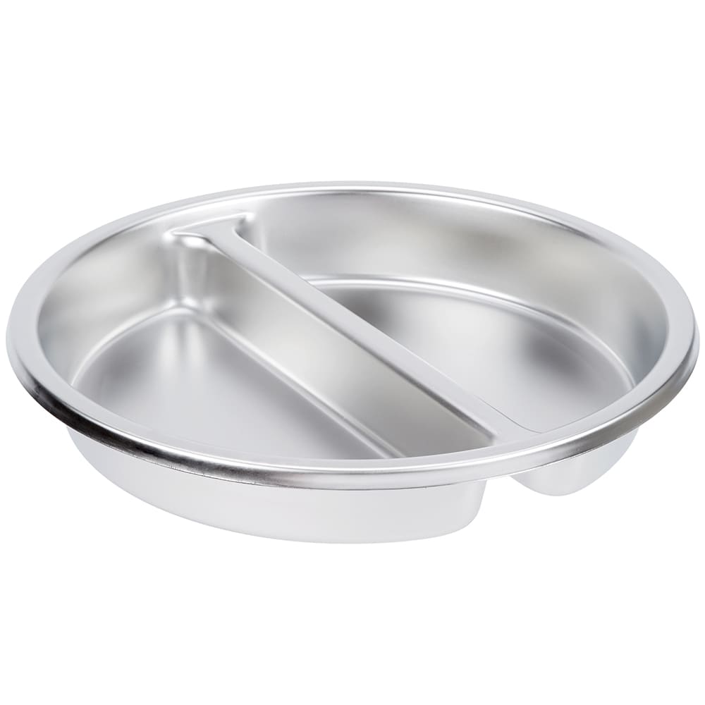 Vollrath 46861 5 1/5 qt Divided Round Food Pan - Stainless